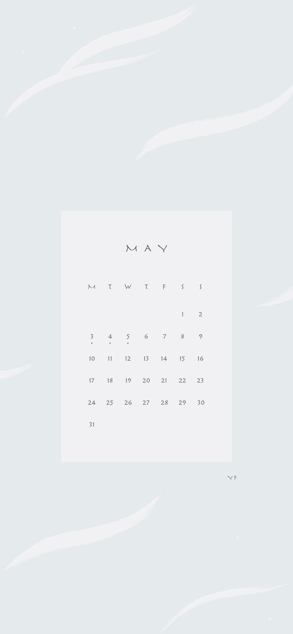 May 2021 Calendar Wallpaper for the iPhone. | DESIGNED by YF