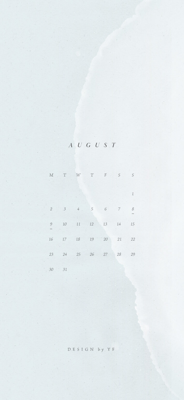 August 2021 Calendar Wallpaper for the iPhone. | DESIGNED by YF