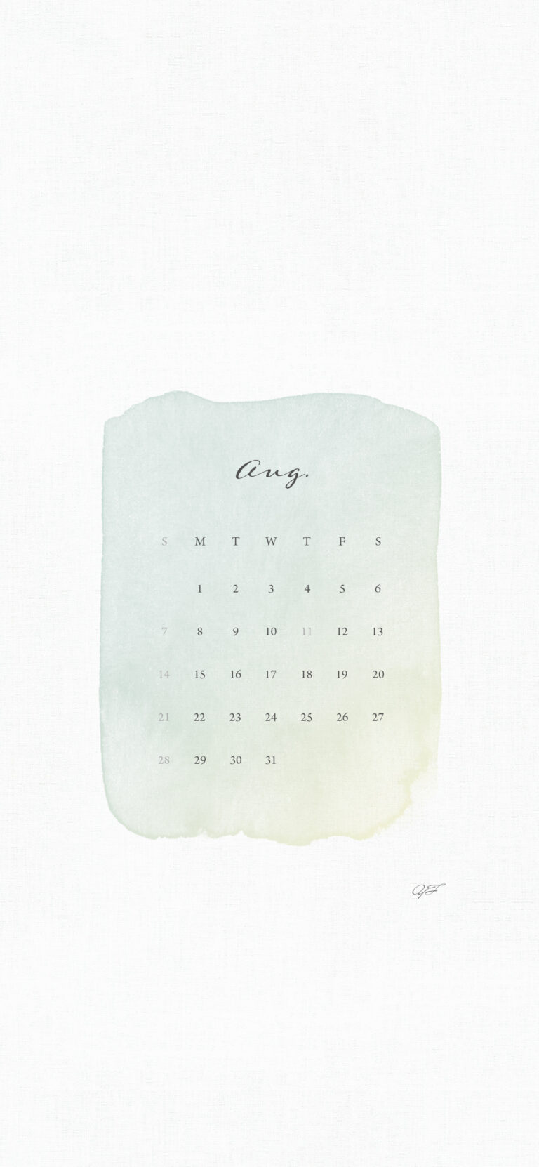 August 2022 Calendar Wallpaper for the iPhone. | DESIGNED by YF