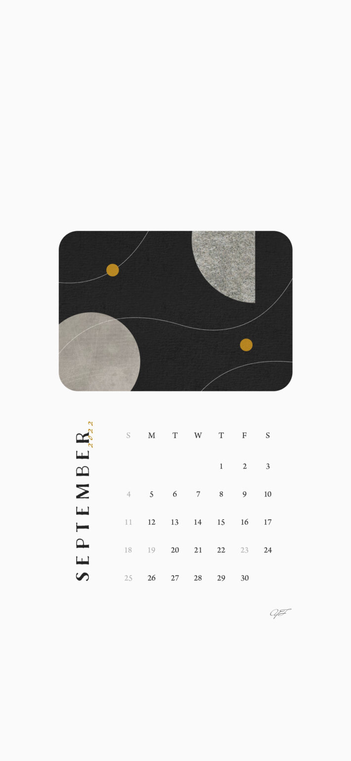 September 2022 Calendar Wallpaper for the iPhone. | DESIGNED by YF