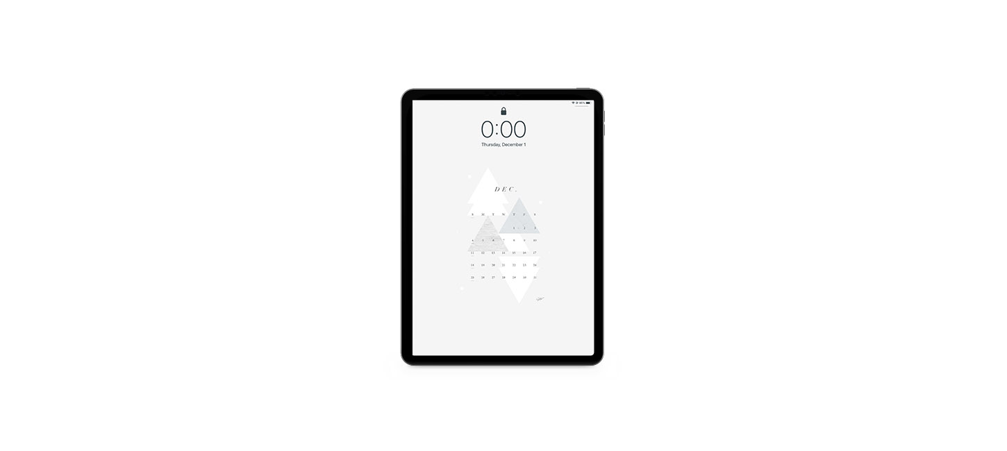 December 2022 Calendar Wallpaper for the iPad. | DESIGNED by YF